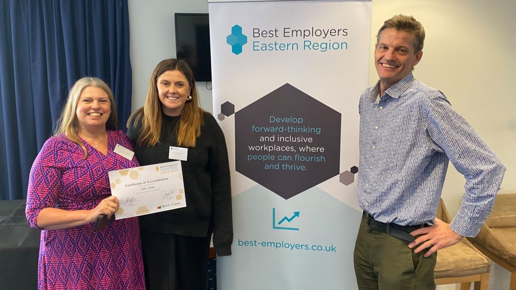 Gold accreditation for CPL One in Best Employers 2023 - CPL One